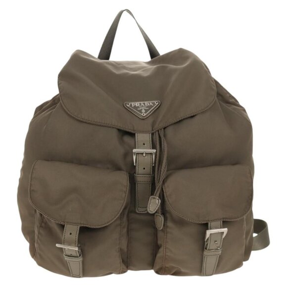 Prada | Bags | Prada Backpack Nylon Gray Silver Auth | Poshmark